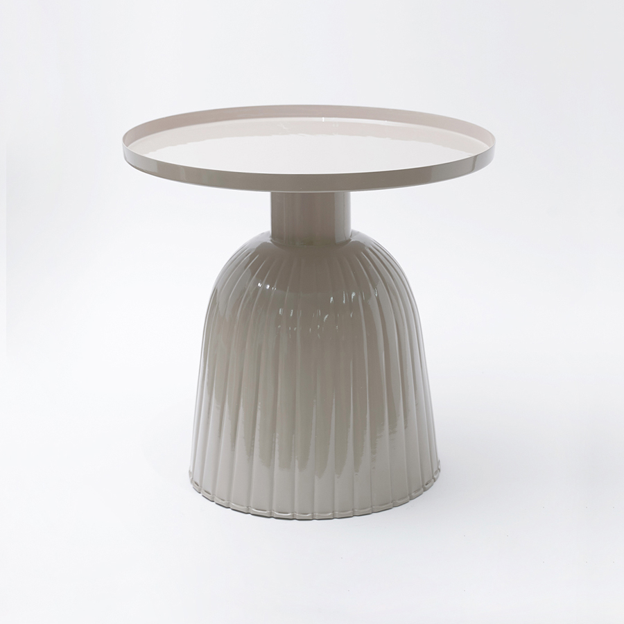 DAUST07 사이드테이블 Glossy Powder Coating Greige Iron Side Table